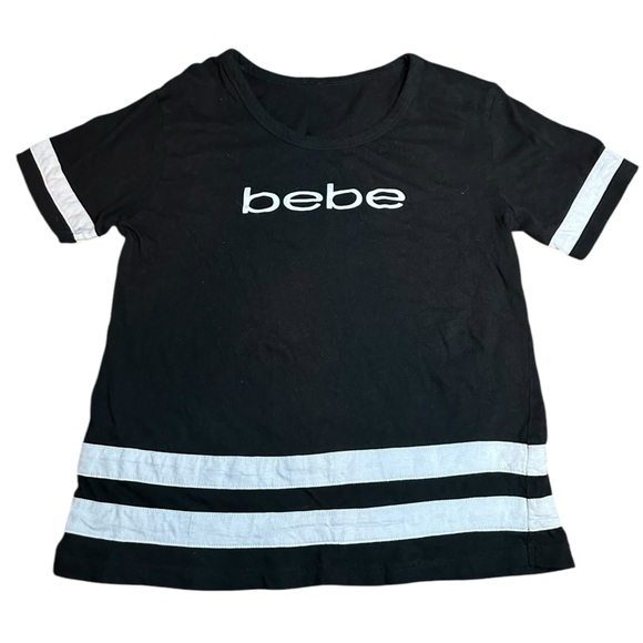 bebe | Tops | Y2k Bebe Black And White Striped Shirt | Poshmark